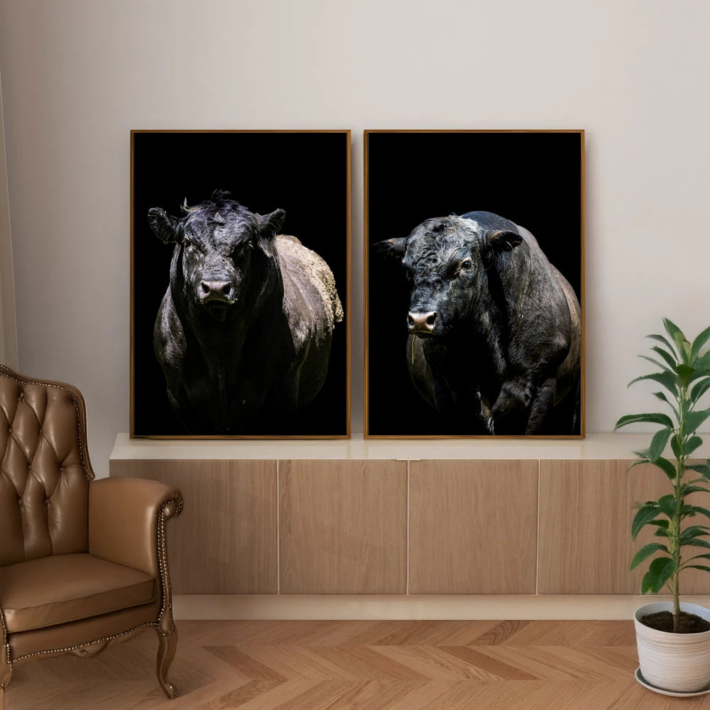 Set of 2 - Angus Bull Prints – By the horns